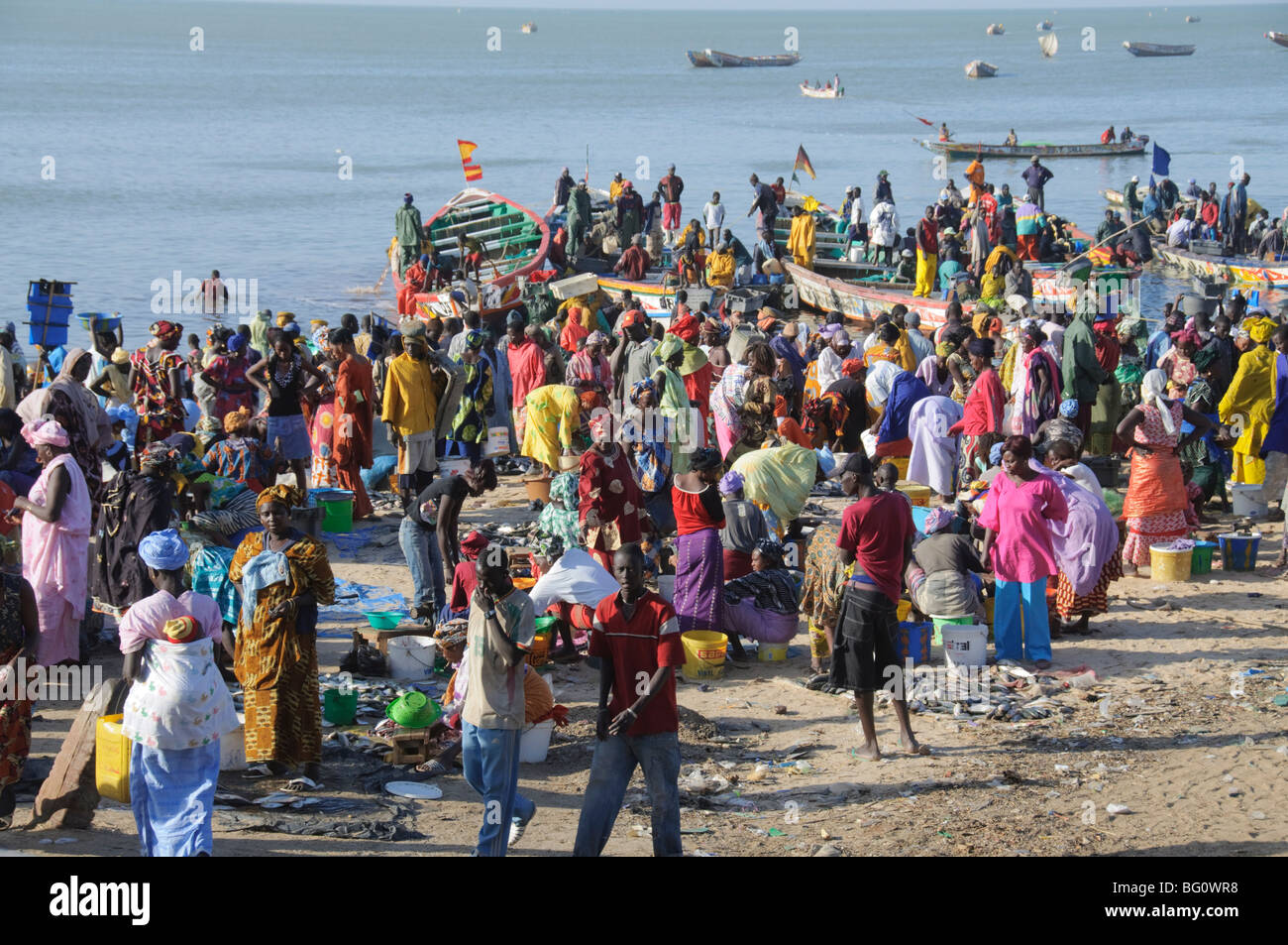 Mbour Fish Market, Mbour, Senegal, West Africa, Africa Stock Photo - Alamy