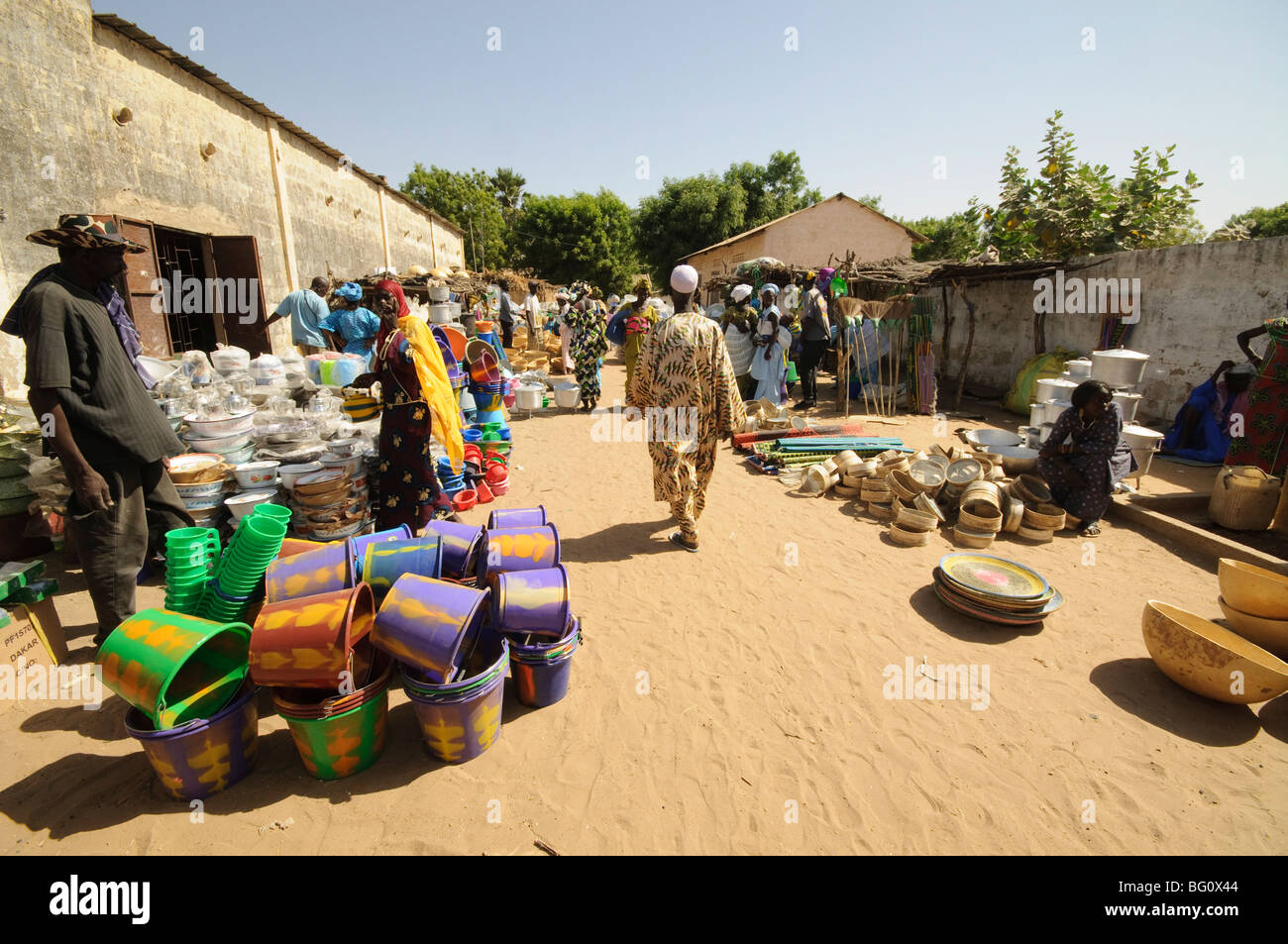 Market at Ngueniene, near Mbour, Senegal, West Africa, Africa Stock ...