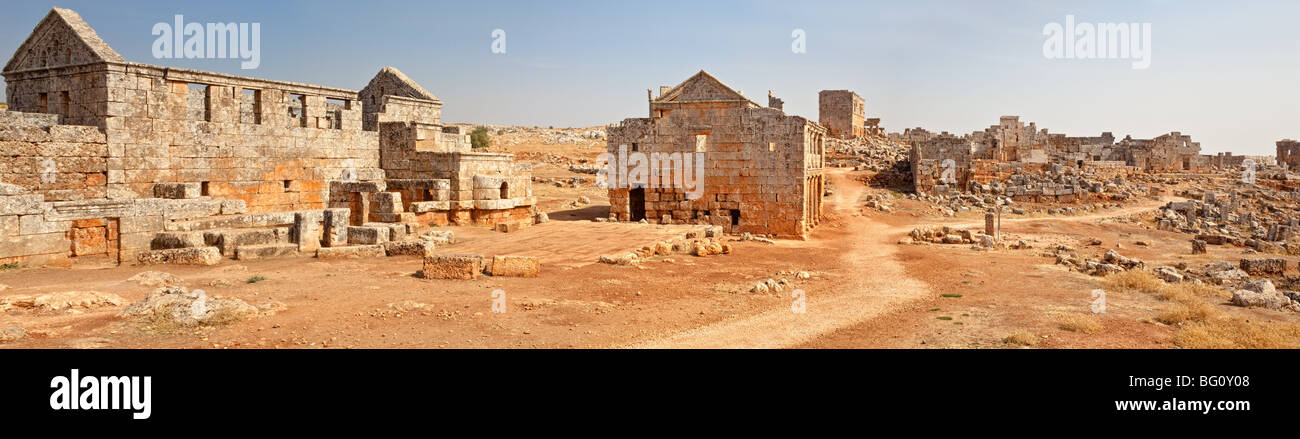 Serjilla is one of the Dead Cities in Syria. Two-storey tavern. Unique ...