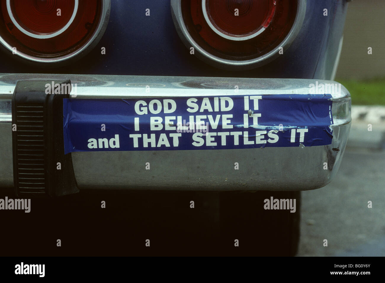 Bumper sticker, religion, God Stock Photo - Alamy