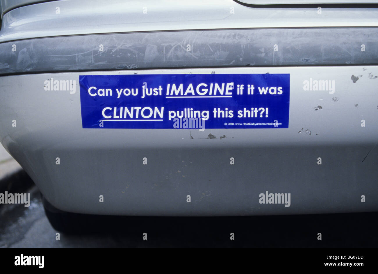 Bumper sticker, Bill Clinton, George Bush Stock Photo - Alamy