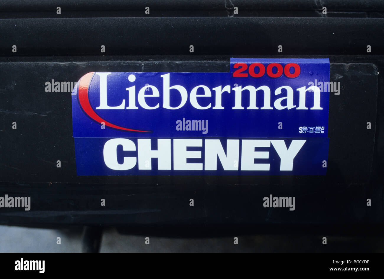 Bumper sticker, 2000 election, Lieberman, Cheney, Vice President Stock ...