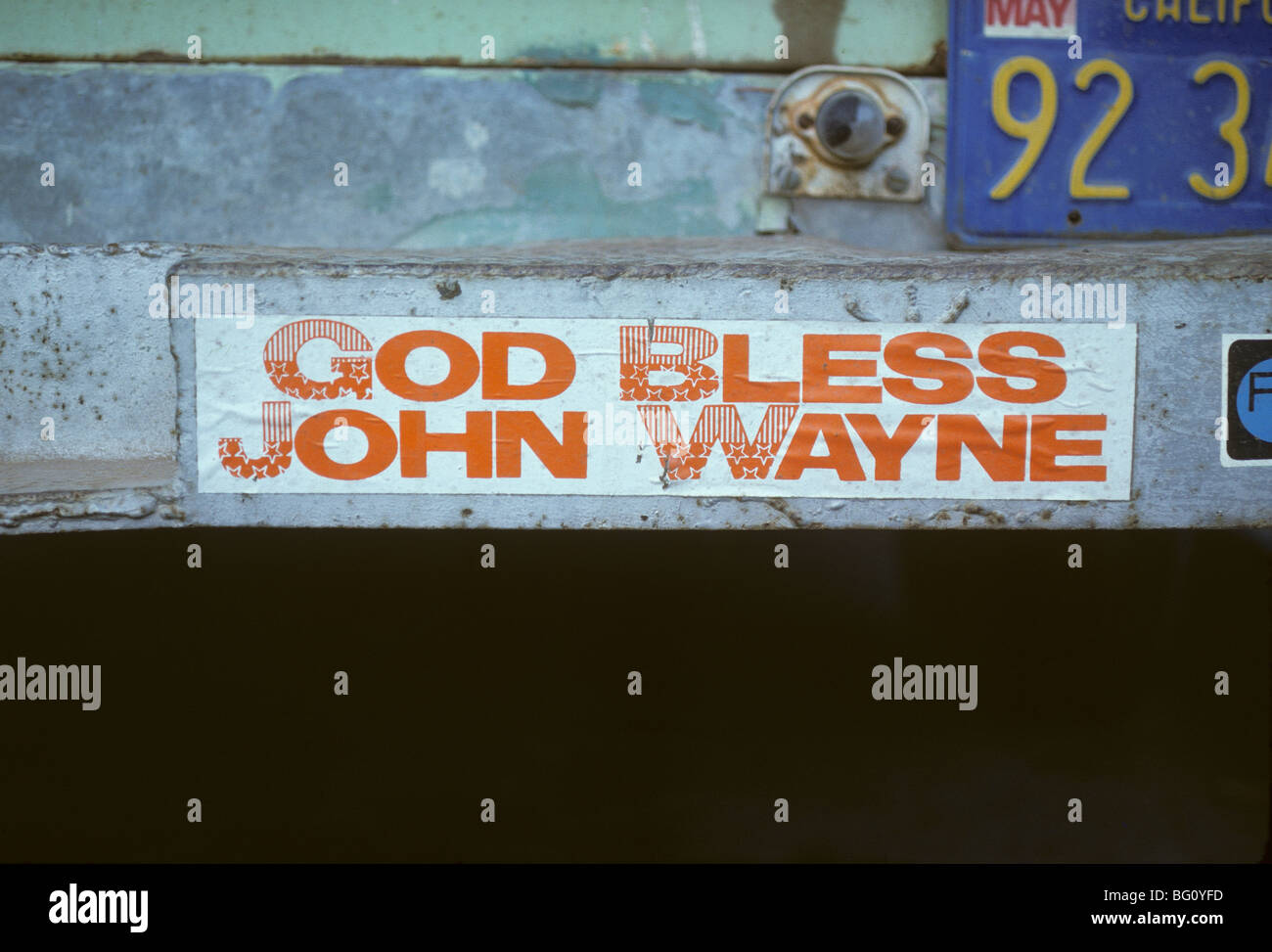 Bumper sticker, John Wayne, right wing, God Stock Photo - Alamy
