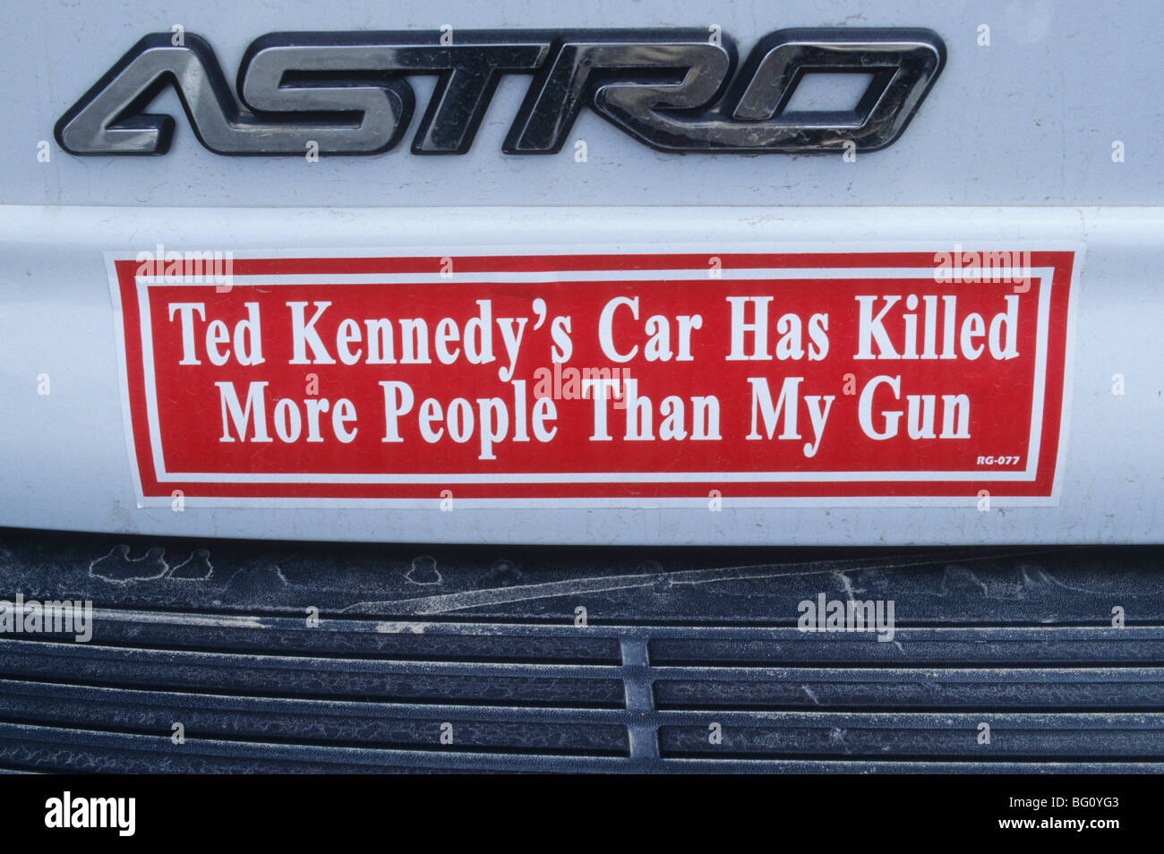 Bumper sticker, Gun control, Ted Kennedy, right wing Stock Photo - Alamy