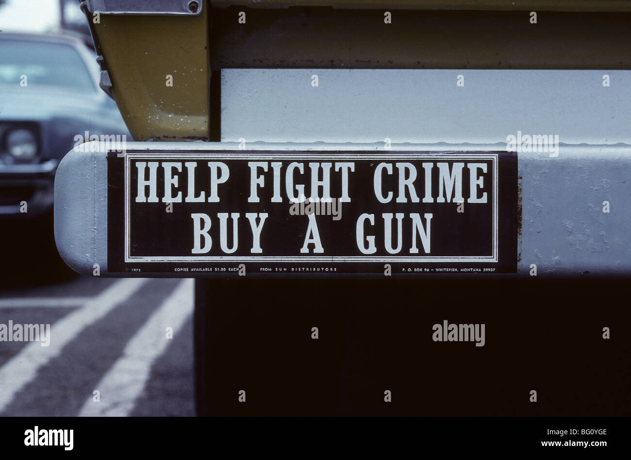 Bumper sticker, Gun control, crime, right wing Stock Photo - Alamy