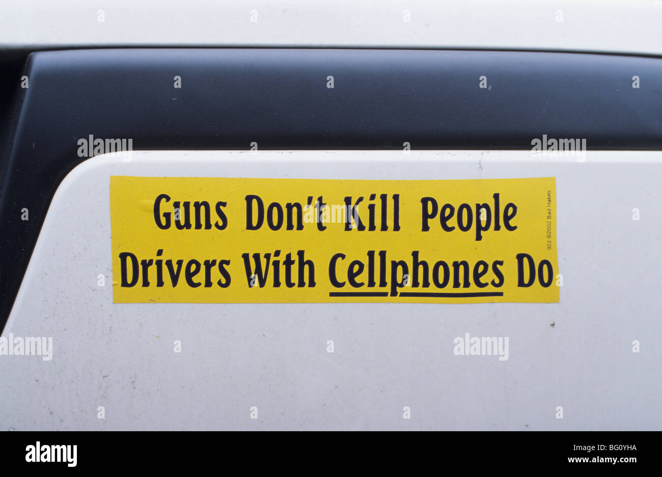 Bumper sticker, Cell phones, guns Stock Photo - Alamy