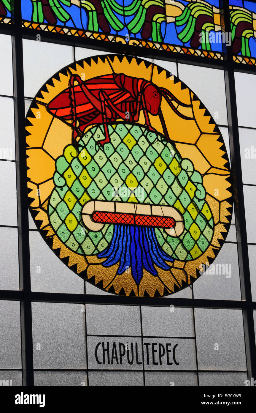 Grasshopper on a Stained Glass Window at Chapultepec Castle Stock Photo ...