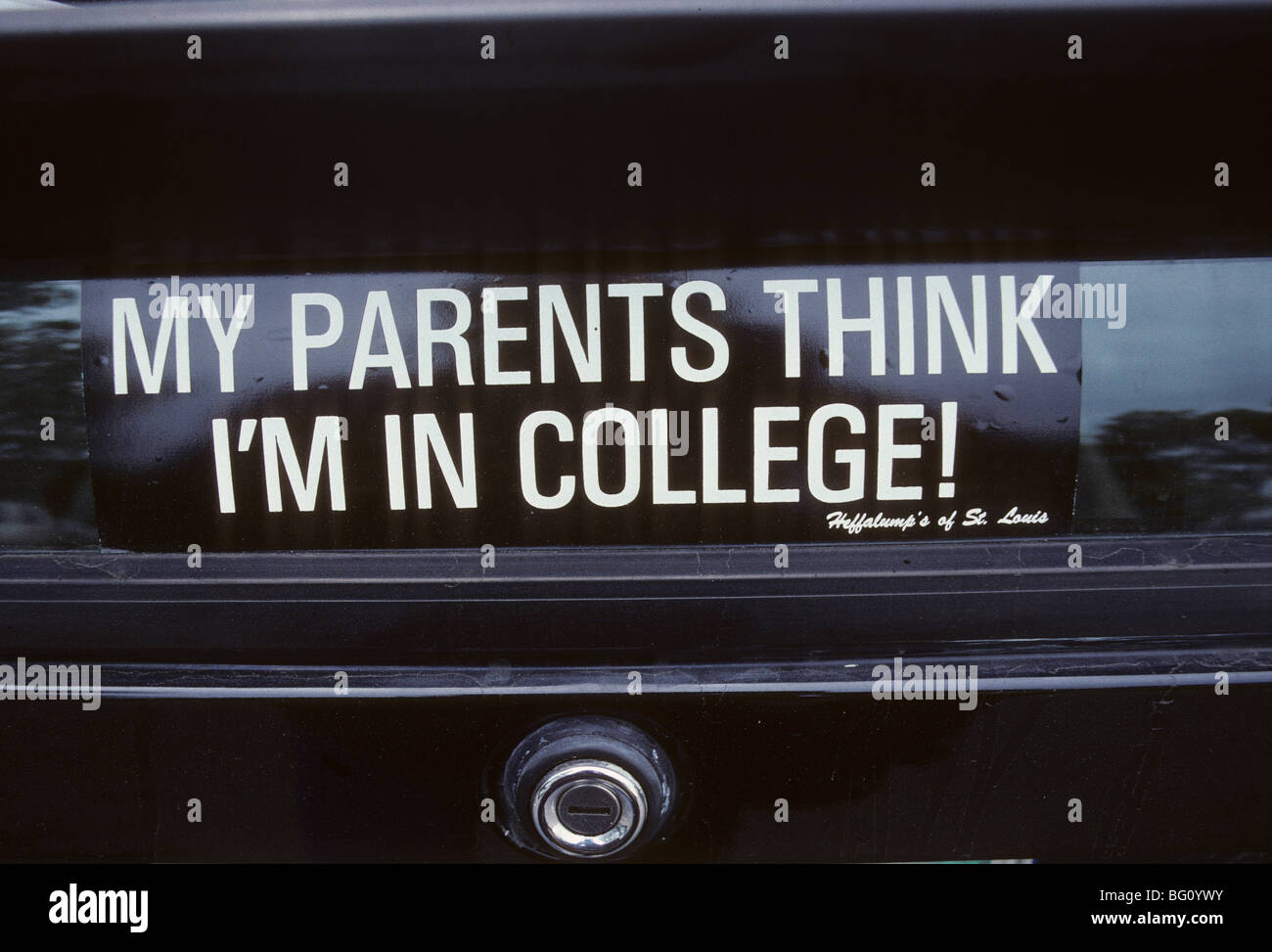 Bumper sticker, humor, college, parents Stock Photo - Alamy