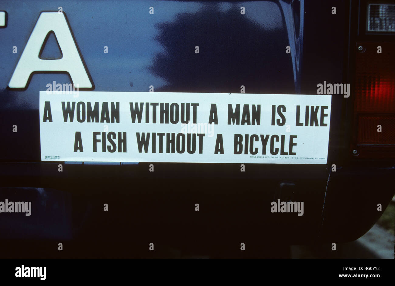 Bumper sticker, women Stock Photo - Alamy