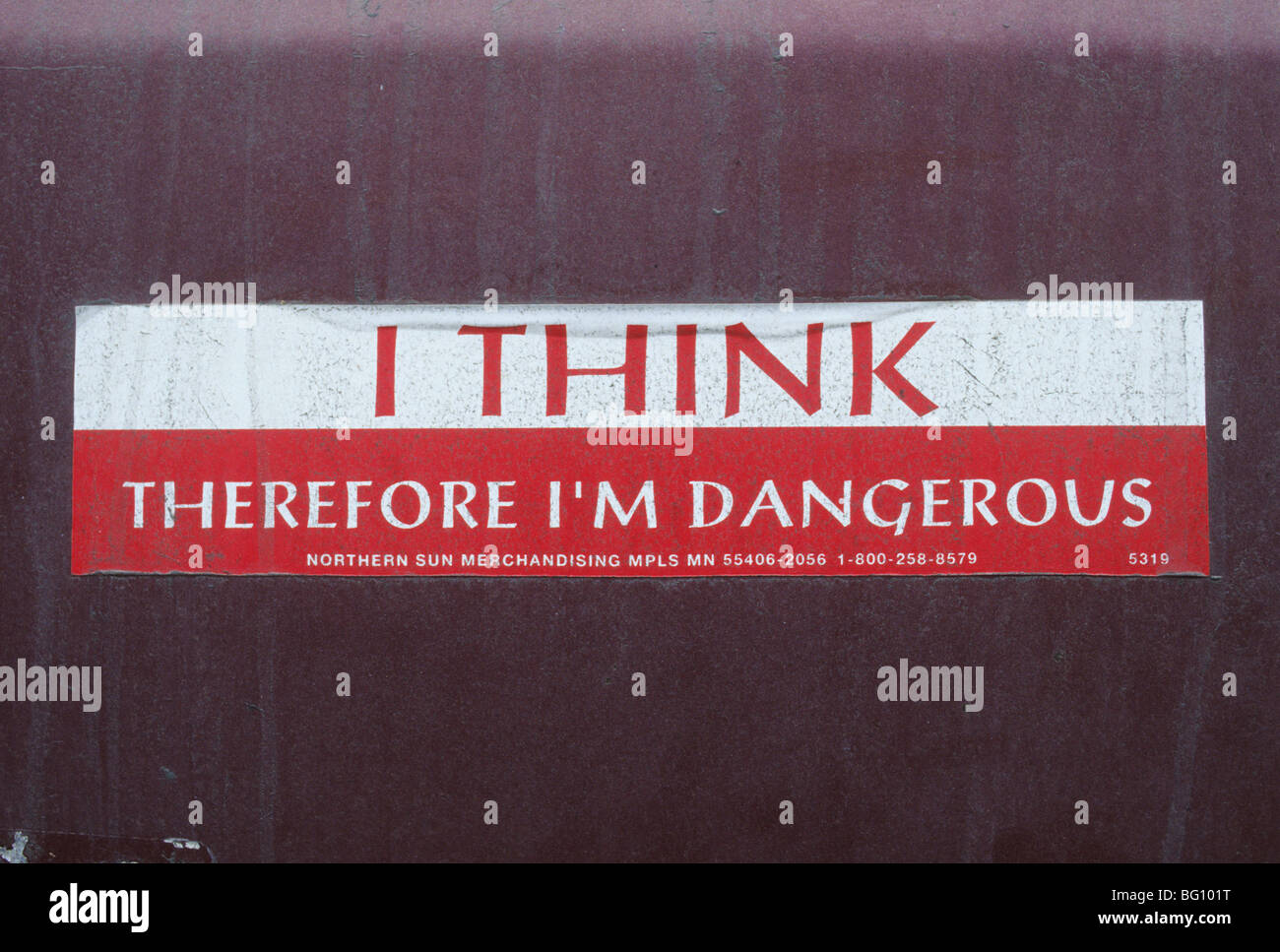 Bumper sticker, philosophy Stock Photo - Alamy