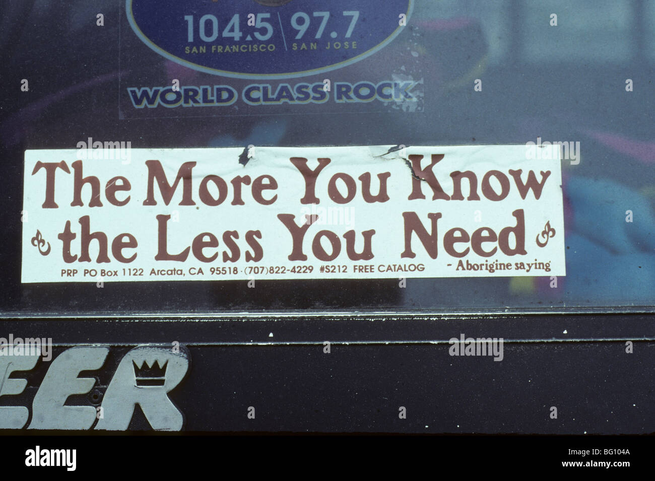 Bumper sticker, Philosophy Stock Photo - Alamy