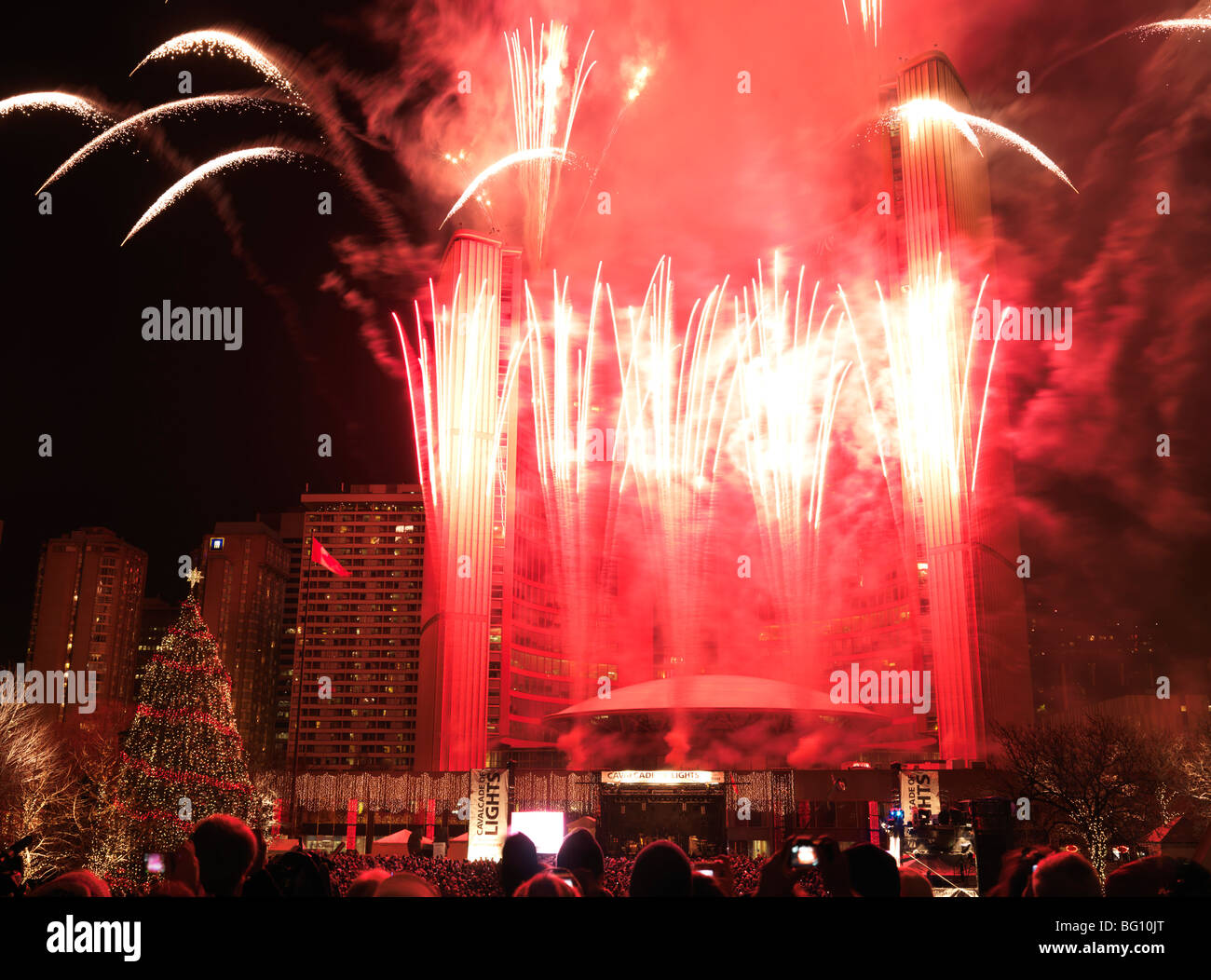 Cavalcade of Lights fireworks at Toronto City Hall Nathan Phillips ...