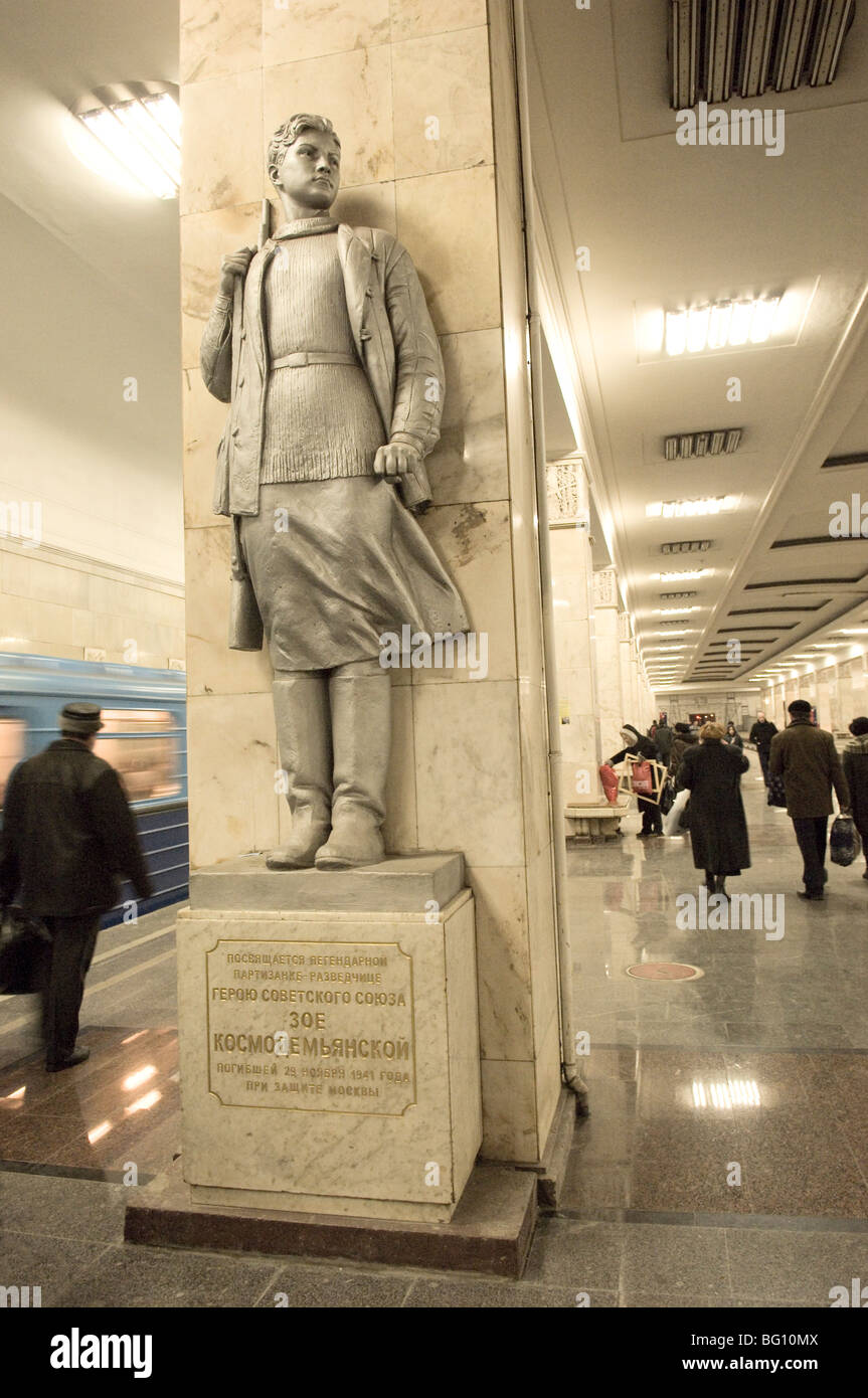 A statue of Zoya Kosmodemyanskaya, brave woman partisan fighter during ...