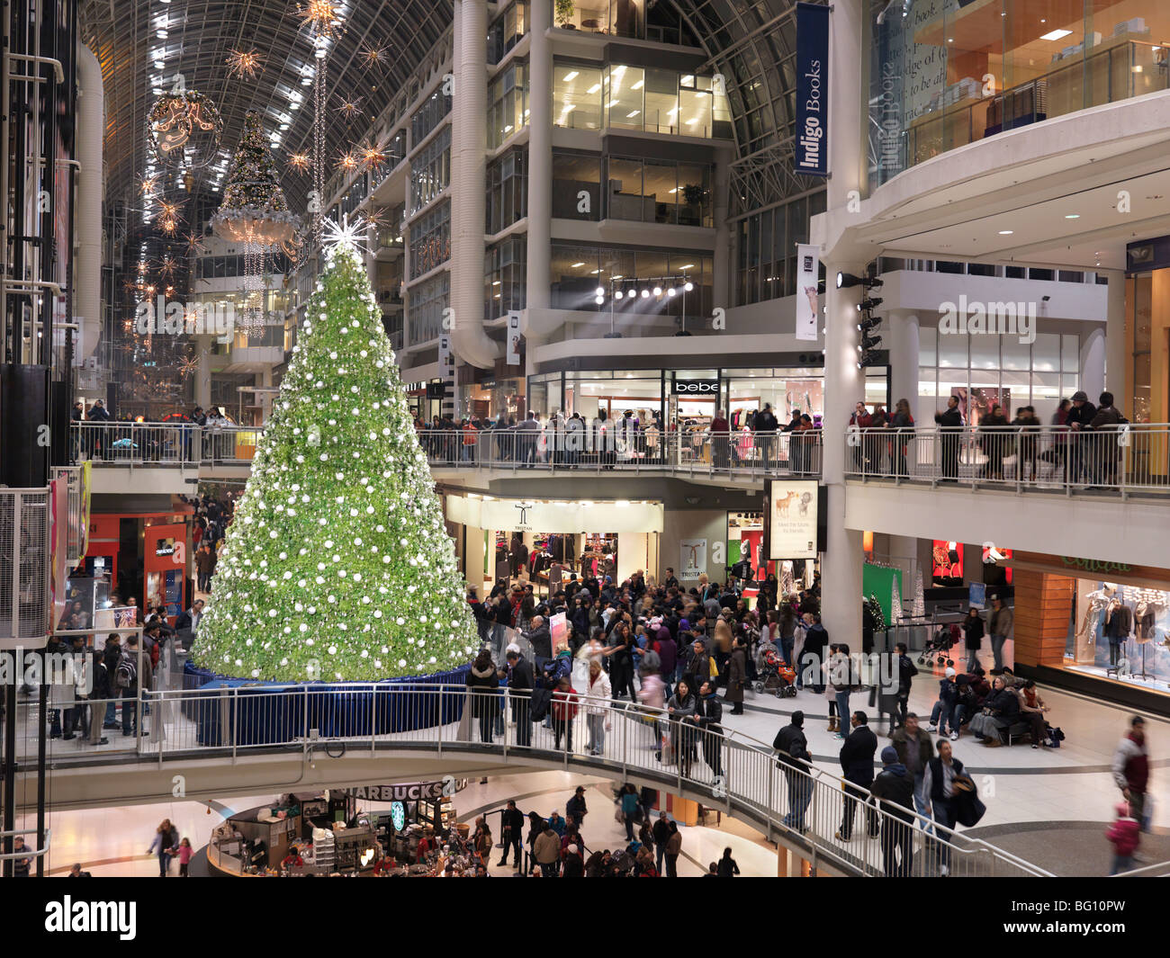 Swarovski Christmas Tree at Toronto Eaton Centre shopping mall during ...