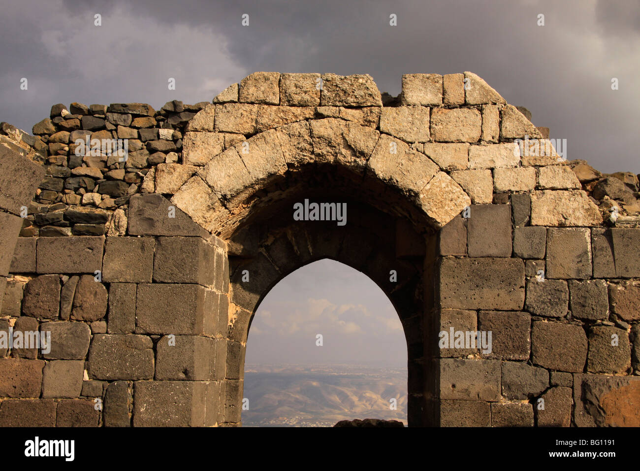 Israel, Lower Galilee, Crusader fortress Belvoir overlooking the Jordan ...