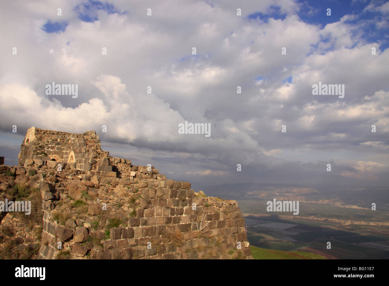 Israel, Lower Galilee, Crusader fortress Belvoir overlooking the Jordan ...