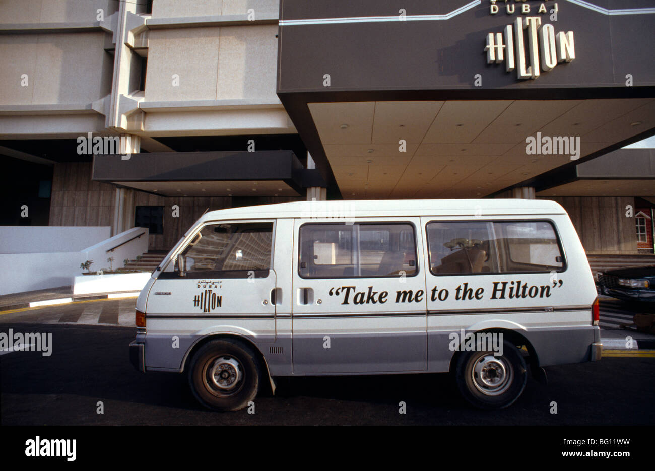 Dubai UAE Dubai Hilton Courtesy Bus Stock Photo - Alamy