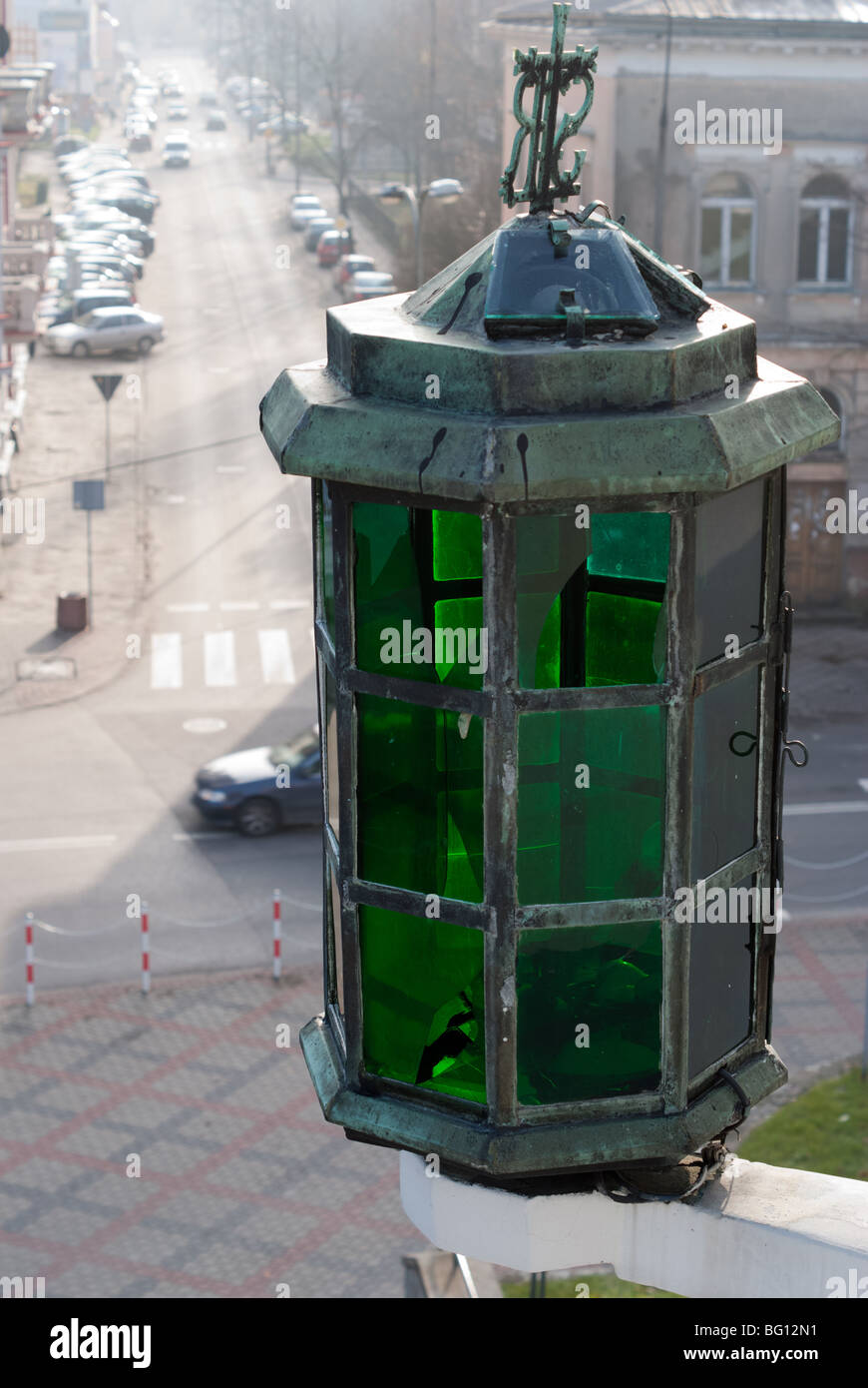 Old, broken lantern on one of the gates to Saint Roch Church in ...