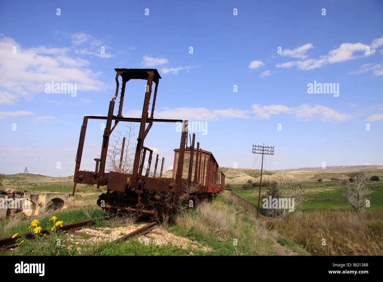 Israel, Old Gesher, the "Valley Train" Route, Haifa - Damascus Stock ...