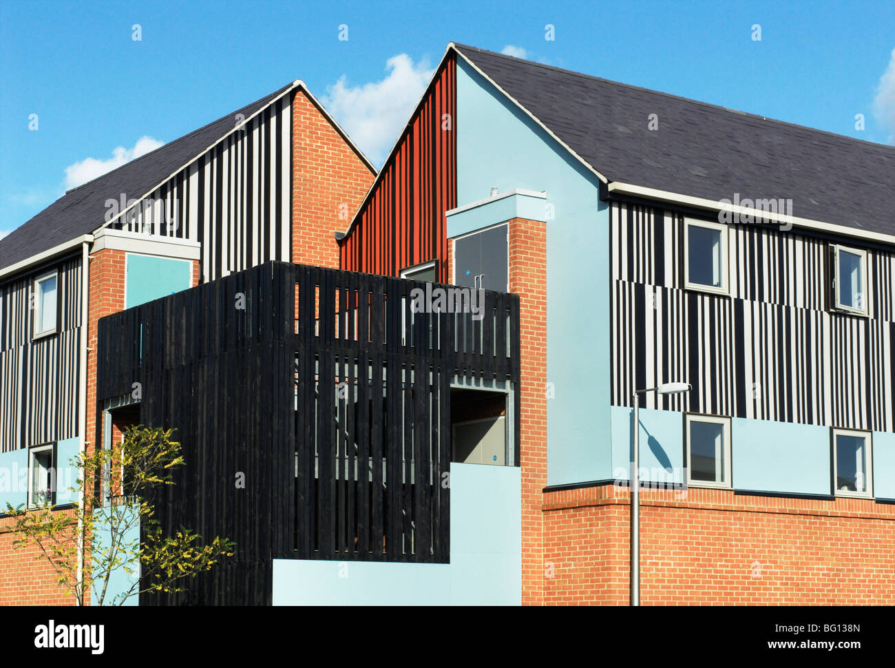 Contemporary housing on the Newhall development. Harlow, Essex, UK ...