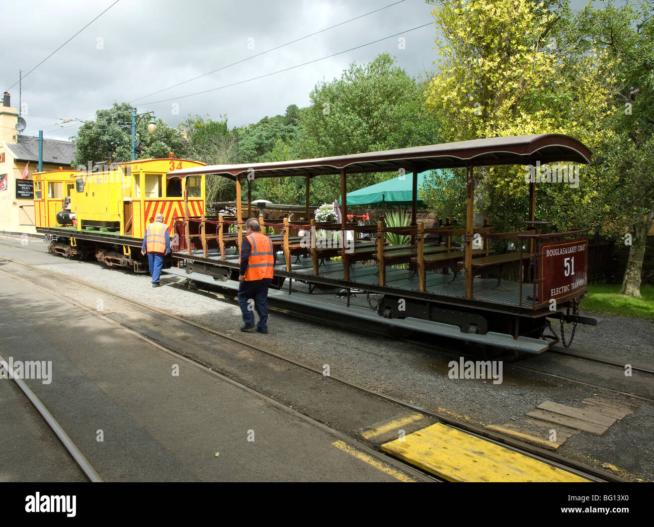 IOM railway cars number 51 and 34 Stock Photo - Alamy