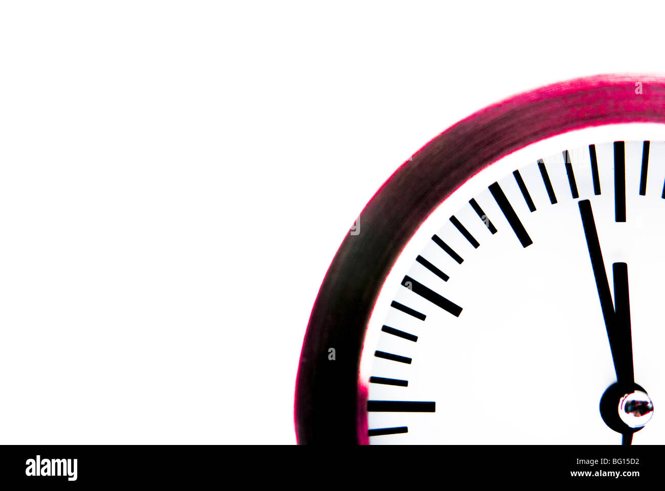 two minutes to midnight on clock isolated on white background Stock ...