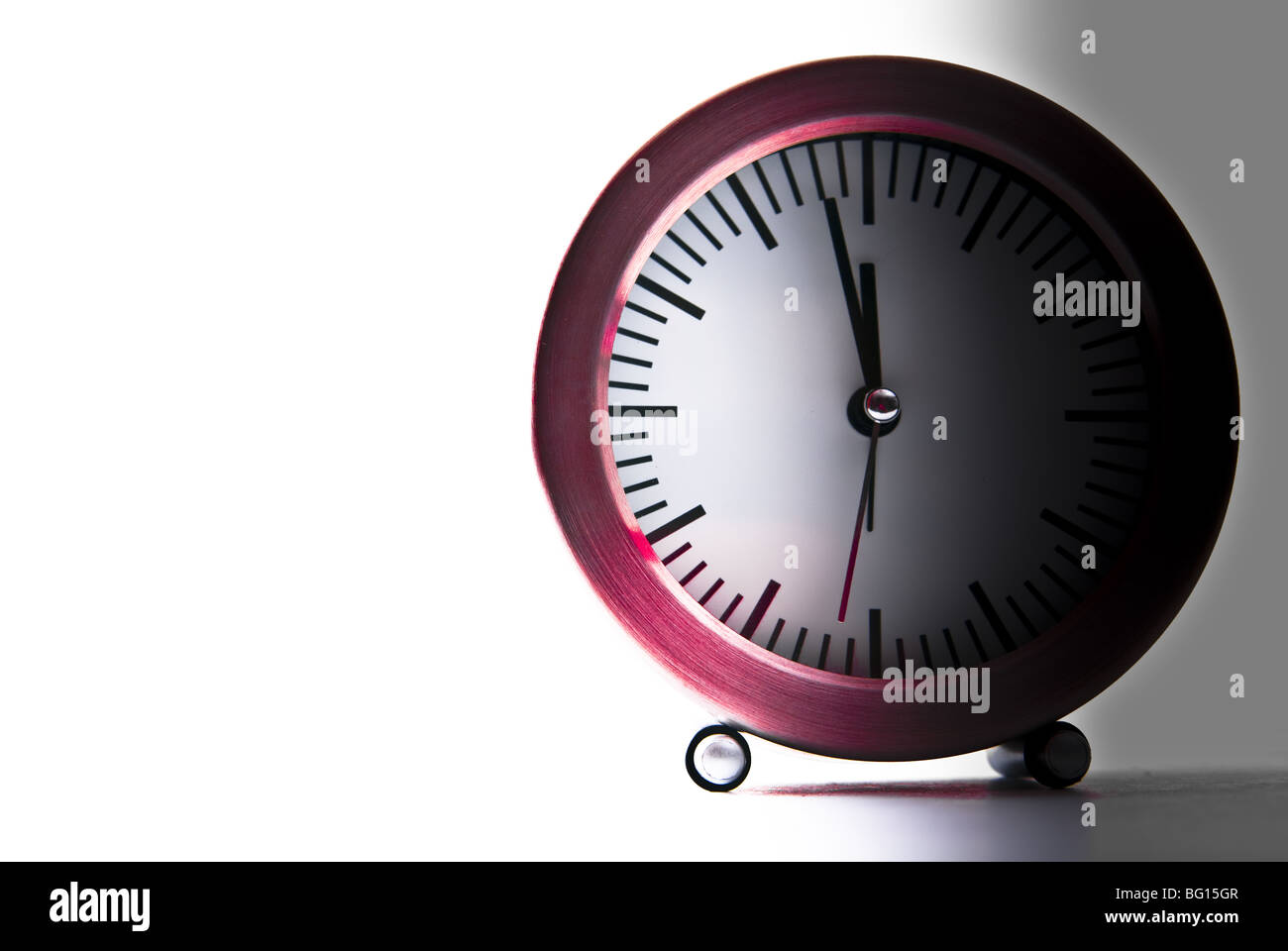 two minutes to midnight on clock isolated on white background Stock ...