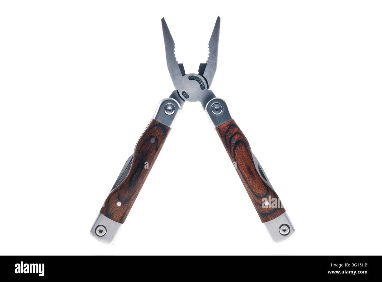 multi purpose pen knife and pliers isolated on the white background ...