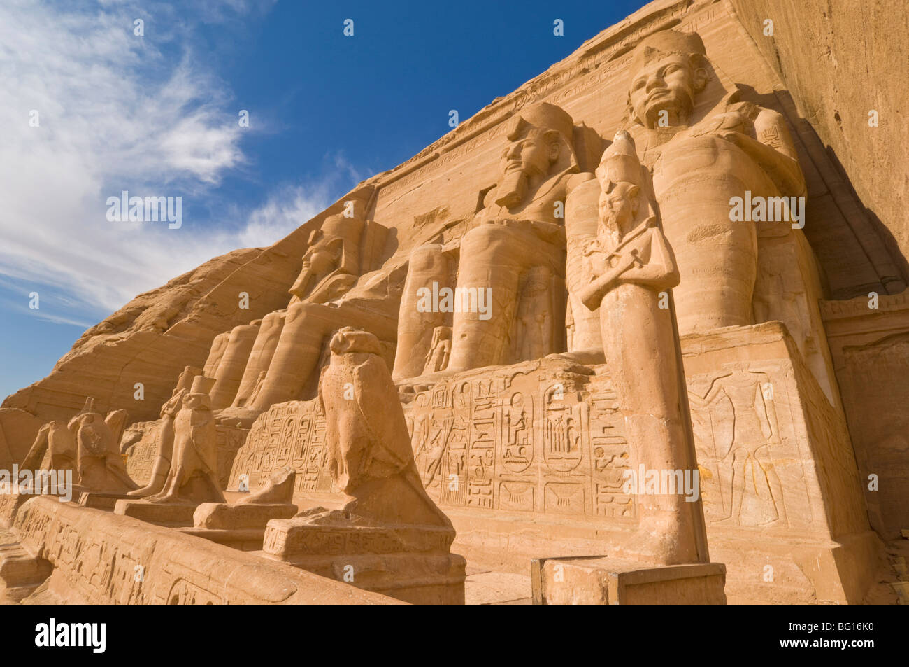 Giant statues of the great pharaoh Rameses II outside the relocated ...