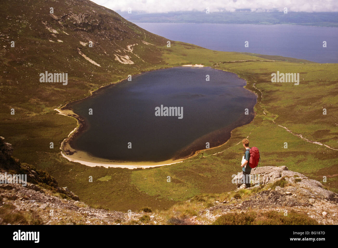 The Coire Fhionn Lochan near Lochranza on the Isle of Arran Stock Photo ...