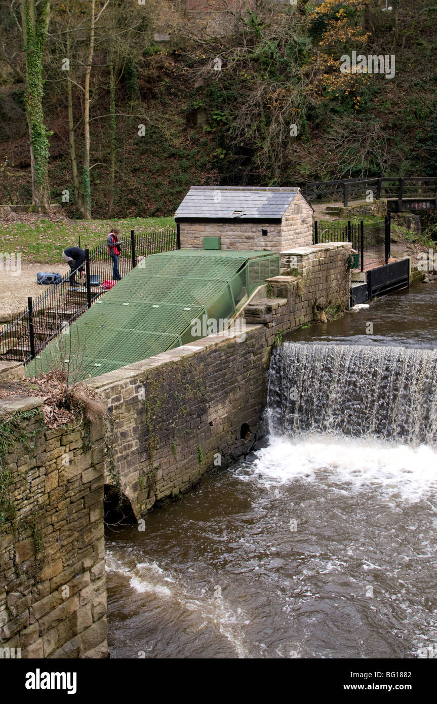 New Mills and the Torrs Hydropower scheme on the River Goyt in the ...