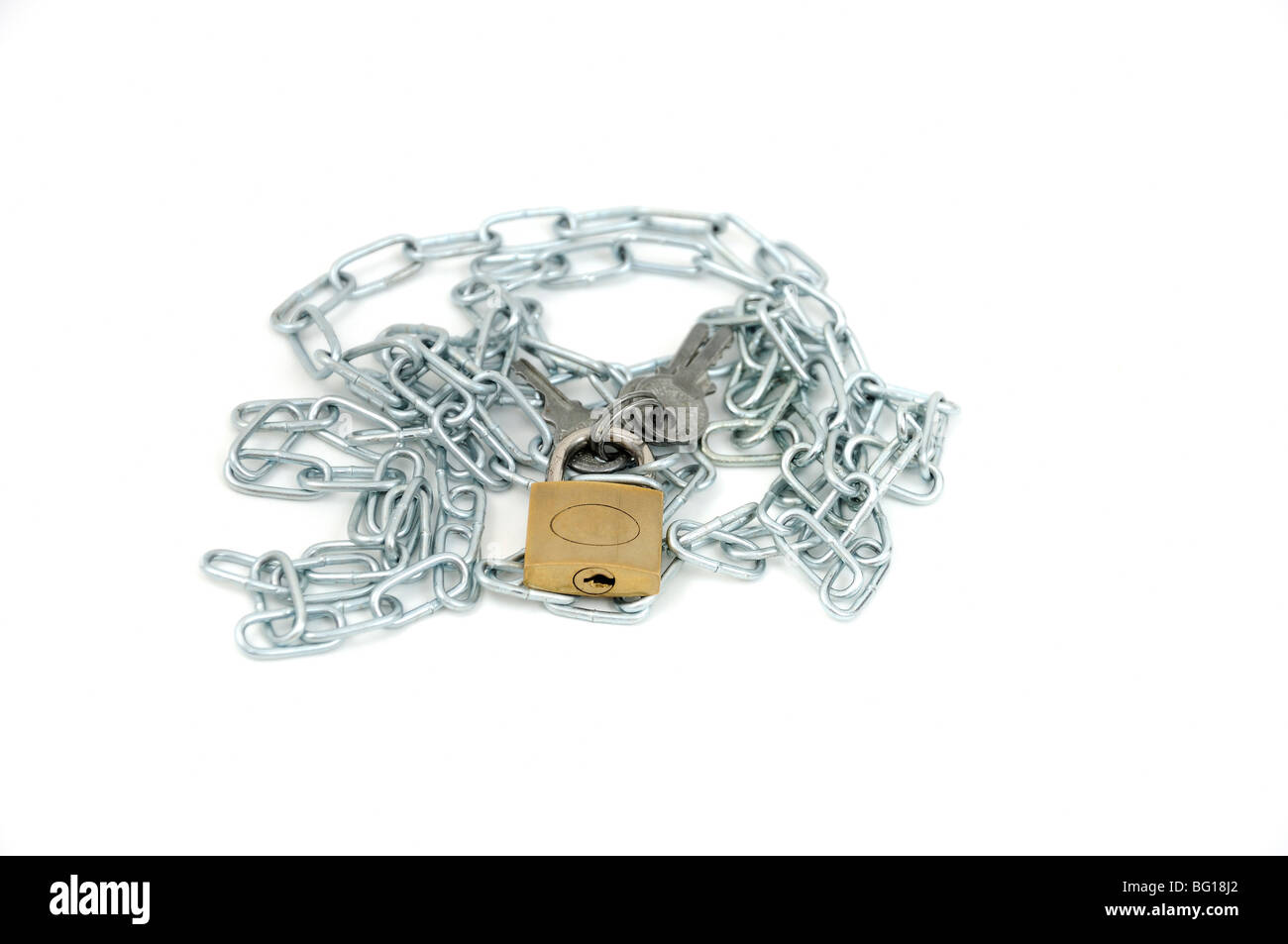 Chain with lock Stock Photo - Alamy