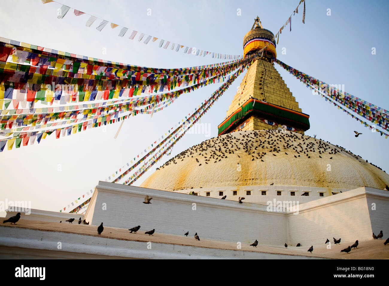 Bodhnath stupa in Kathmandu, Nepal is an UNESCO World Heritage Site and ...