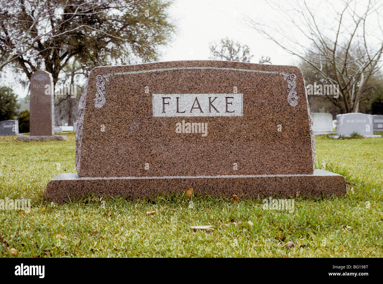 A tombstone grave marker in Houston, Texas Stock Photo - Alamy