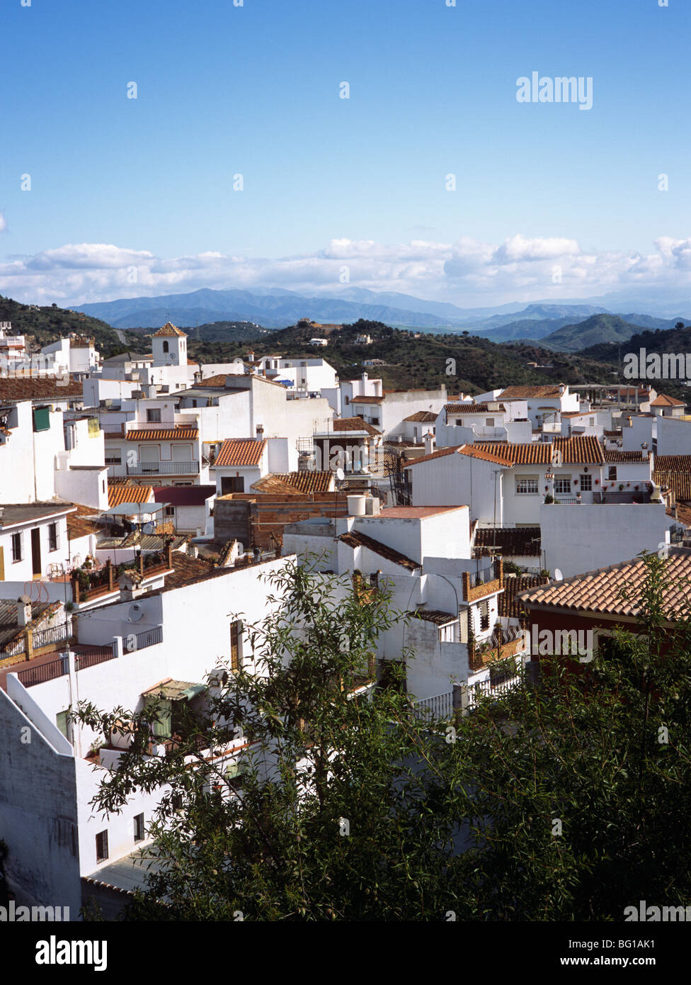 Monda, Malaga, Spain. WHITE ANDALUCIAN VILLAGE in the foothills of the ...
