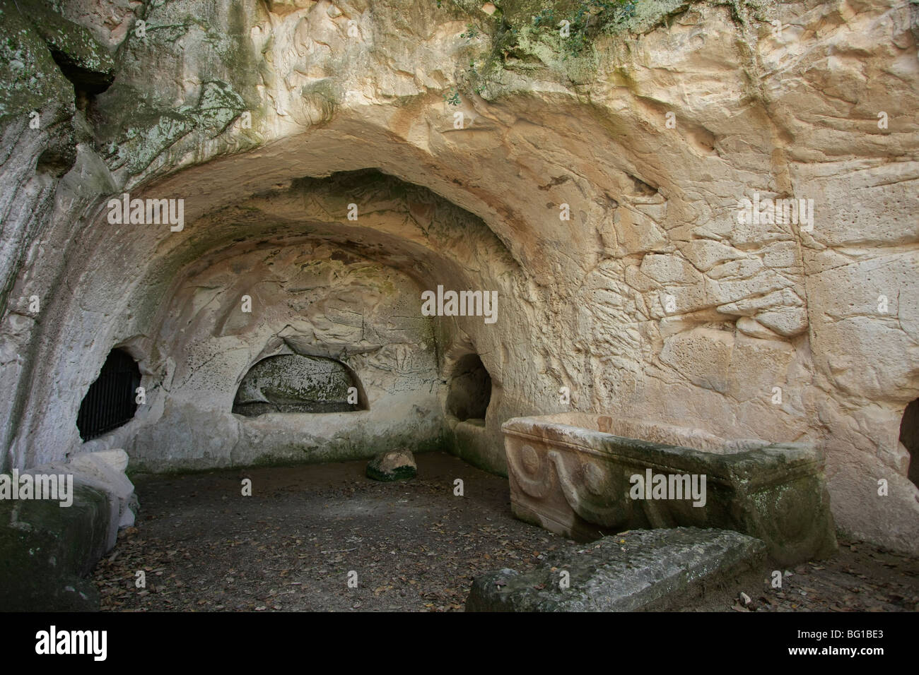 Israel, Alonim Hills. Burial caves in Beth She'arim, archeological site ...