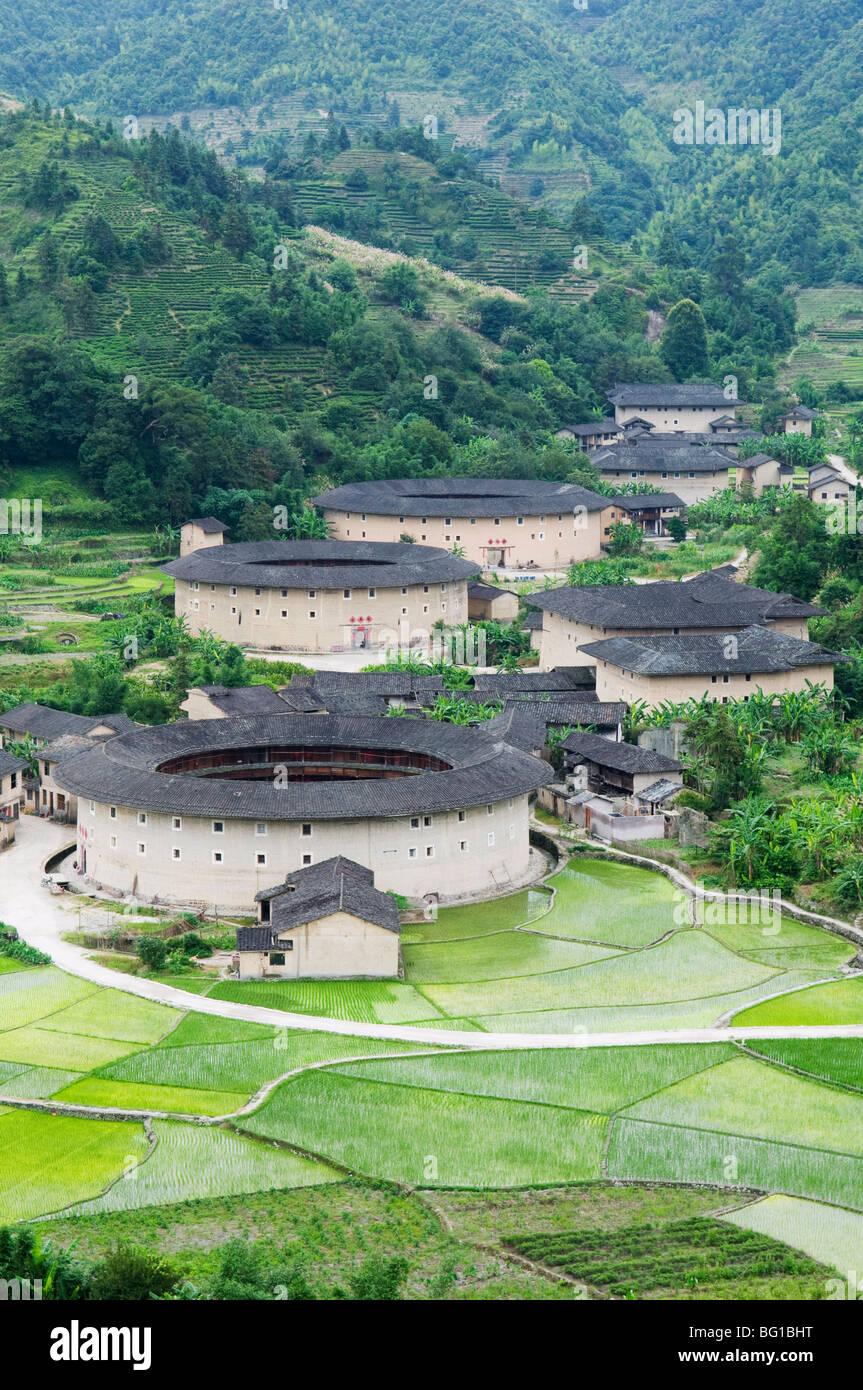 Hakka Tulou round earth buildings, UNESCO World Heritage Site, Fujian ...