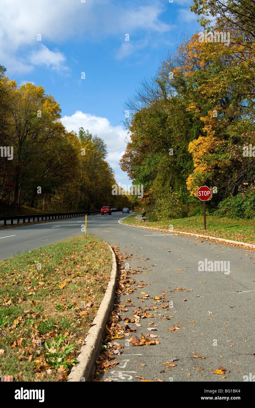 Scenic, Fall Autumn leaves Washington DC George Washington Parkway US ...