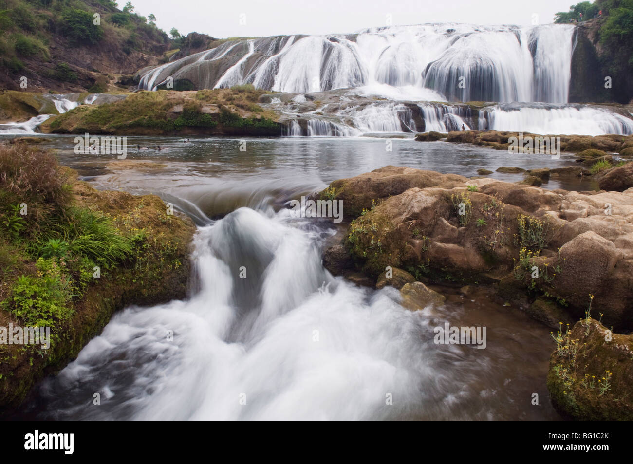 A cascade at Huangguoshu Falls, Guizhou Province, China, Asia Stock ...