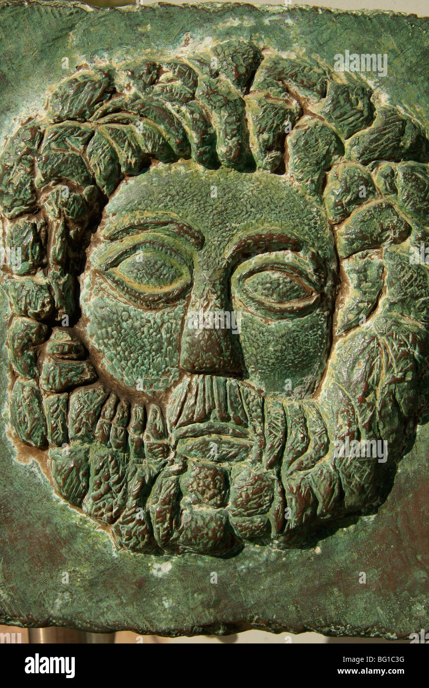 Israel, Alonim Hills. Detail from the "Mask" sarcophagus in Beth She ...