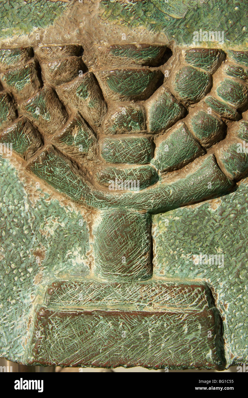 Israel, Alonim Hills. Detail from the "Menorah" sarcophagus in Beth She ...