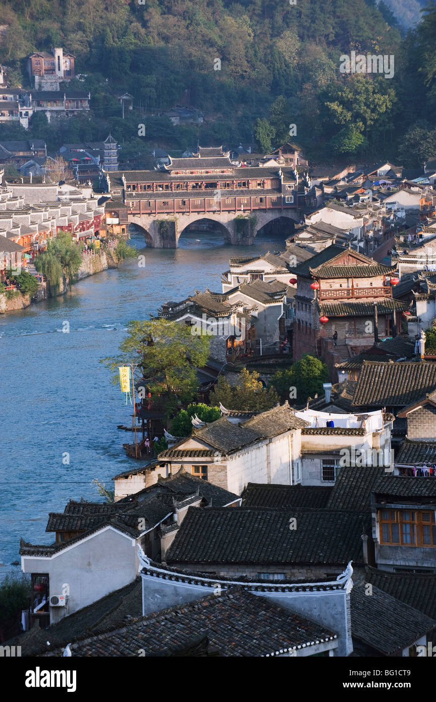 Riverside old town of Fenghuang, Hunan Province, China, Asia Stock ...