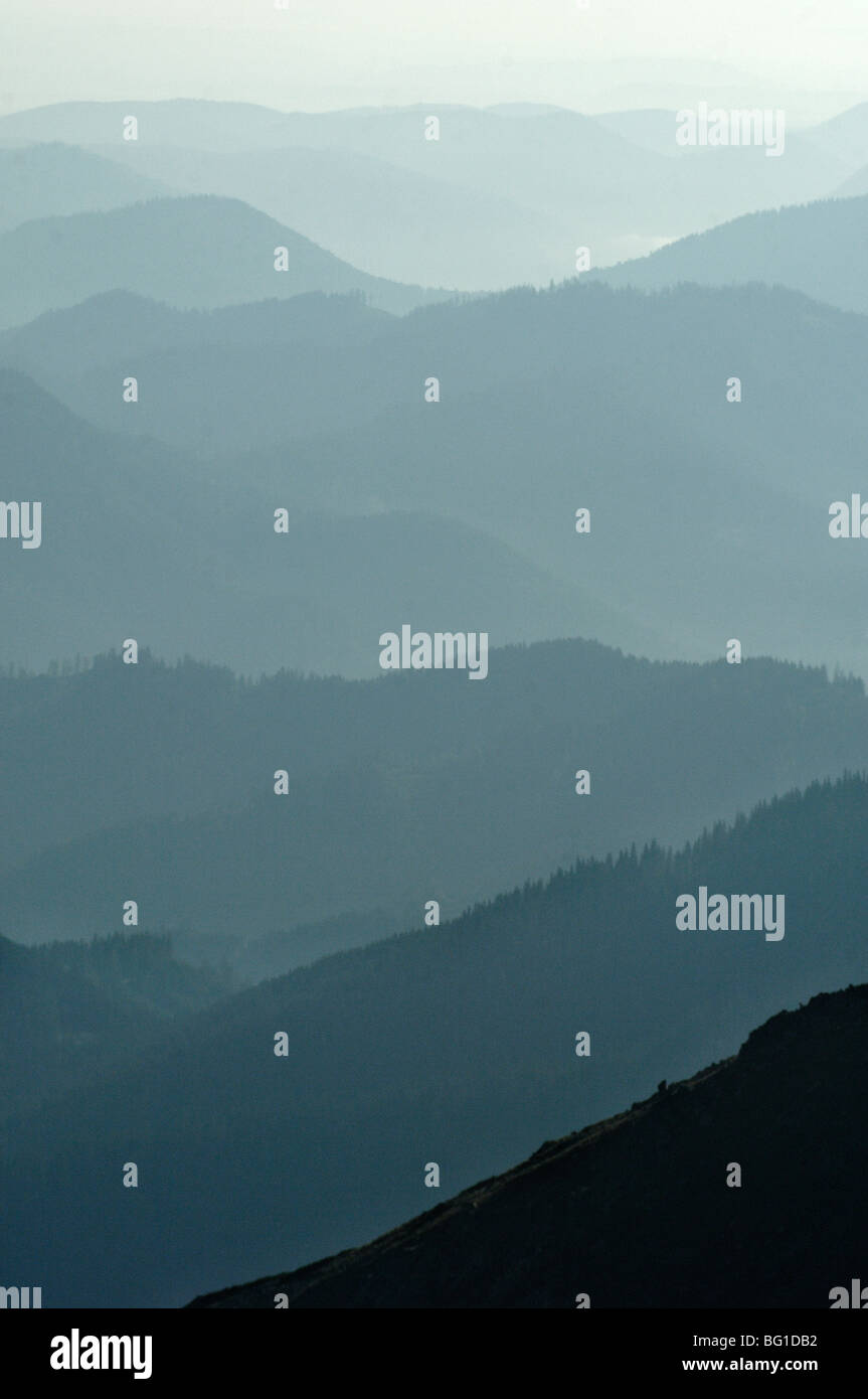 Dawn view from Dumbier Peak the highest point in the Low Tatra ...