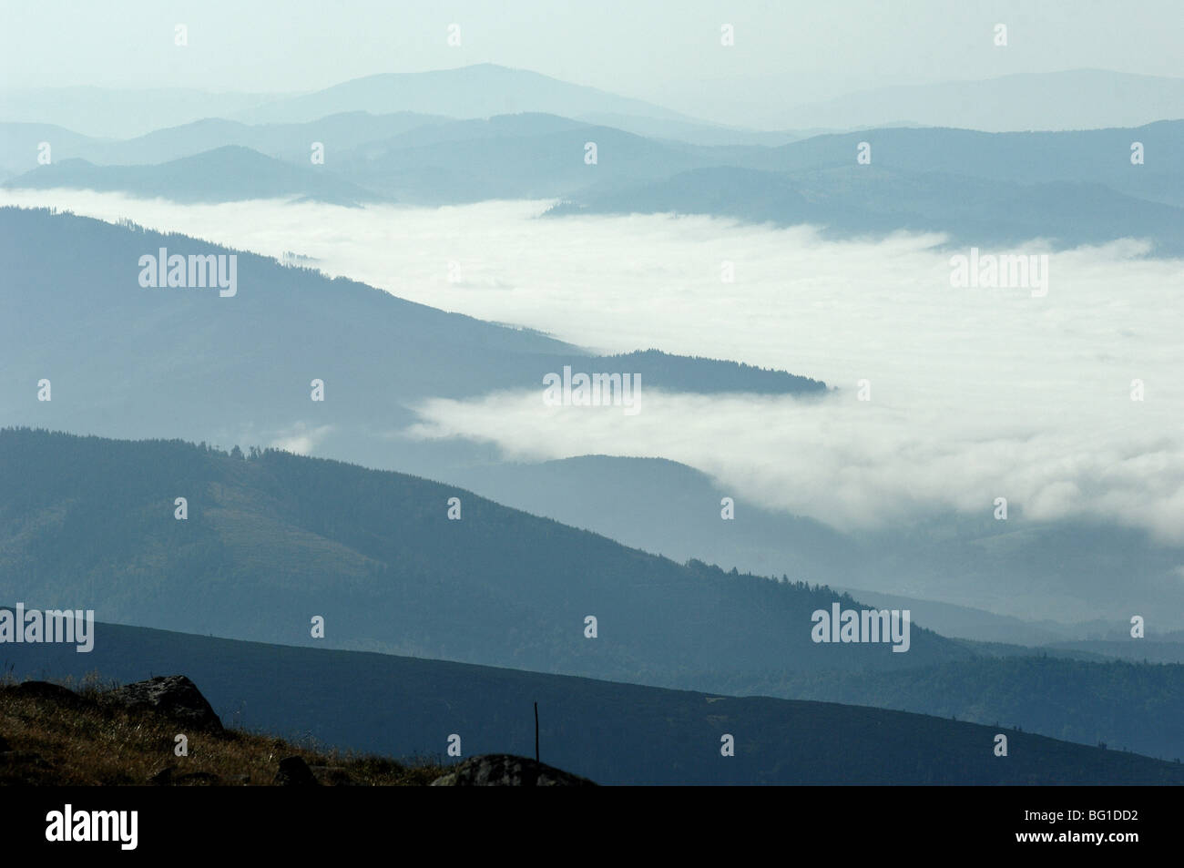Dawn view from Dumbier Peak the highest point in the Low Tatra ...