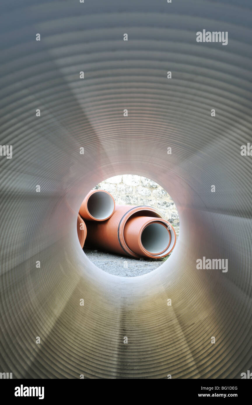 Inside of plumbing tube Stock Photo - Alamy
