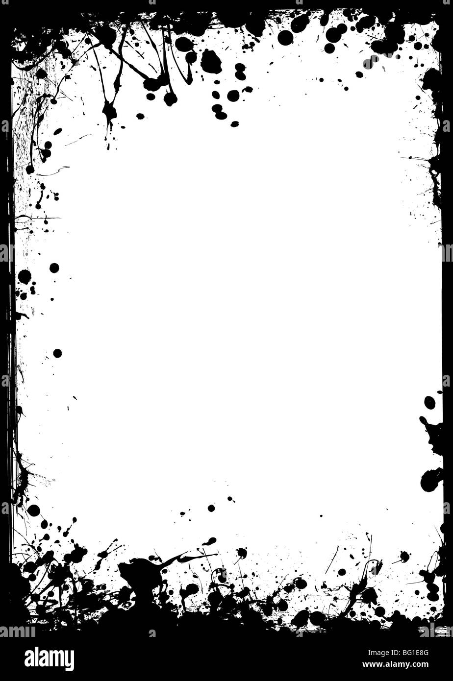 Black Paint Splatter Border