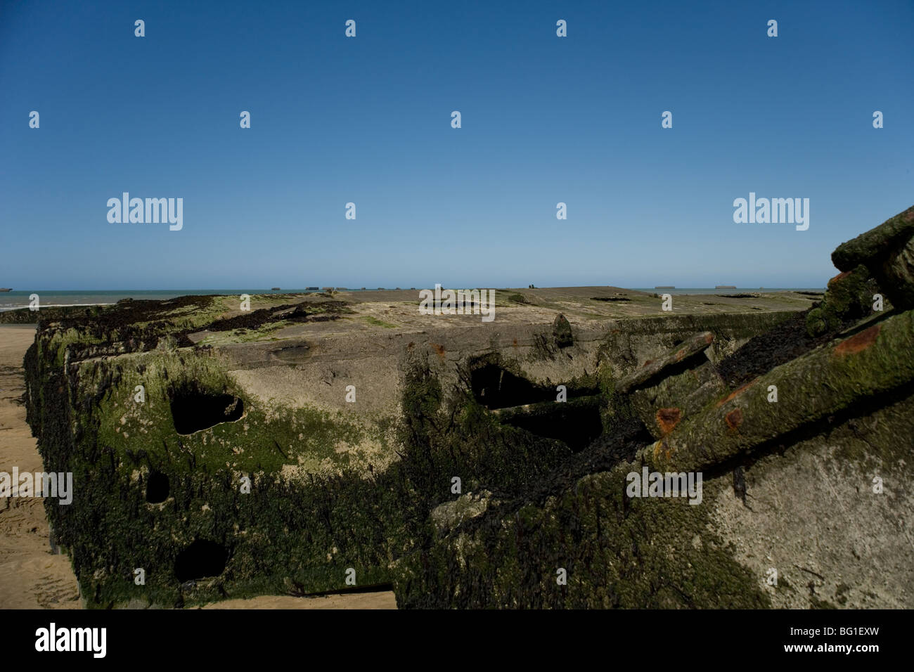 The remains of the Mulberry Harbour built to help the Allied invasion ...