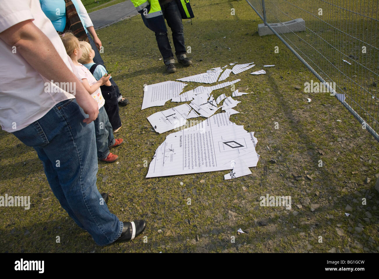 broken signs on top of Halde Hoheward Stock Photo - Alamy
