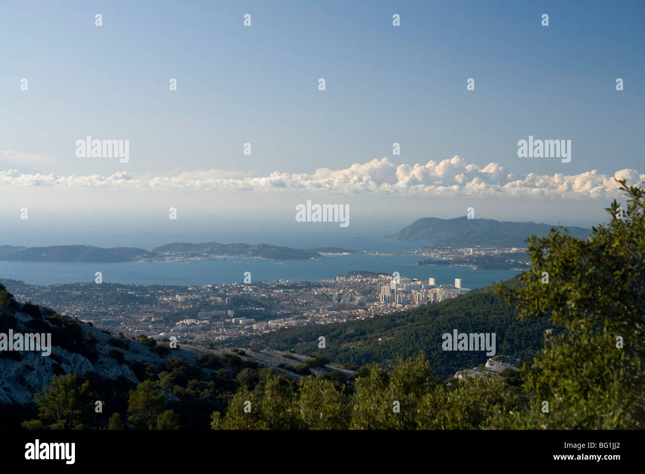 The natural harbour of Toulon from the Mount Coudon Stock Photo - Alamy