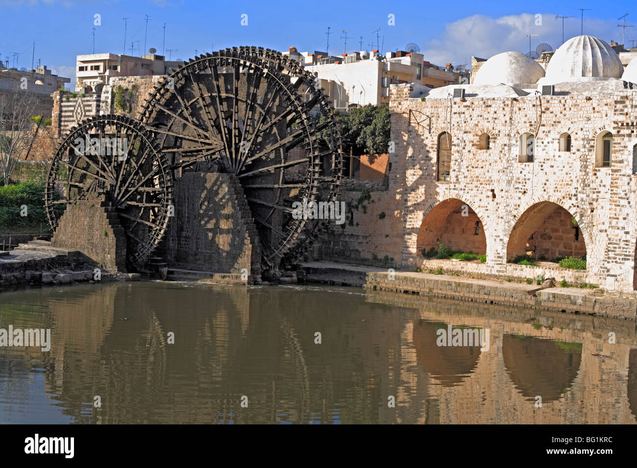 Norias, Orontes River, city Hama, Syria Stock Photo - Alamy